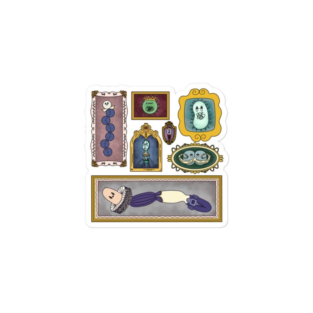 Microbe Gallery Kiss Cut Sticker, Microbiology, Bacteria, Bacteriology ...