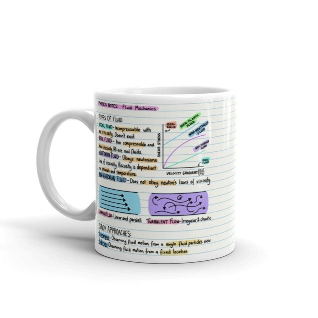 Physics Notes Fluid Mechanics Mug, Graduation Gift, Engineering Gifts ...