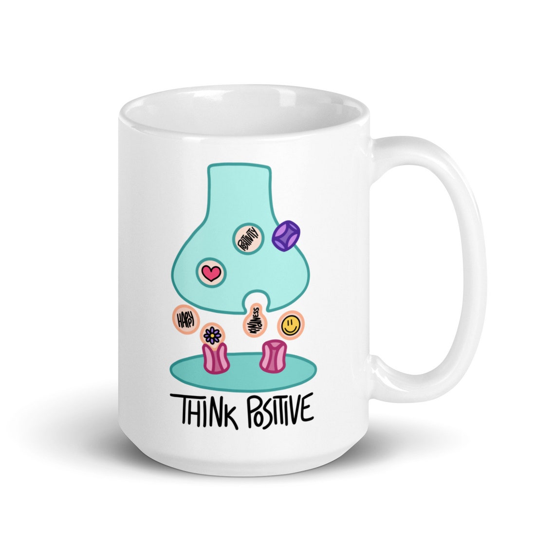 Think Positive Synapse Mug, Neuroscience, Neurology Gifts, Graduation ...