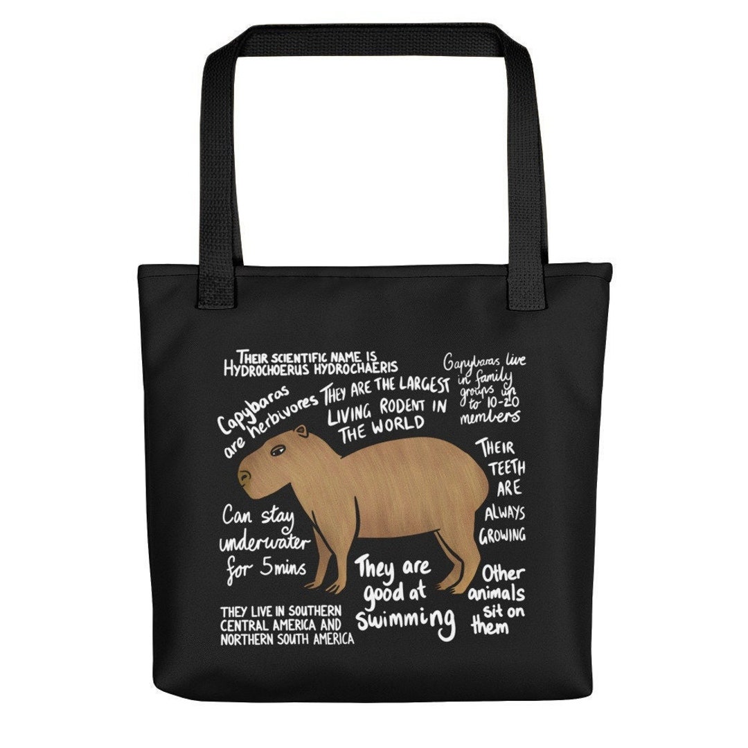 Capybara Facts Tote Bag, Biology Student, Biologist, Cute Animals ...