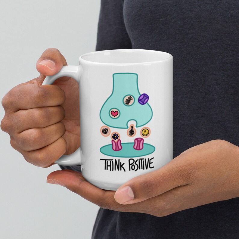 Think Positive Synapse Mug, Neuroscience, Neurology Gifts, Graduation ...