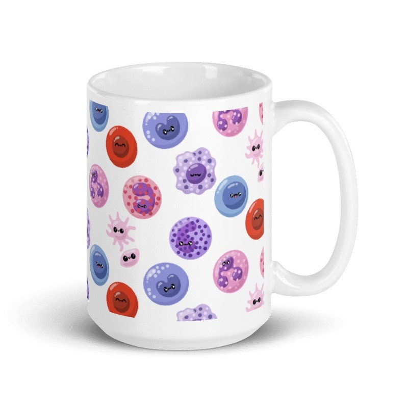 Types of Blood Cells Mug, Scientist, Haematology, Graduation Gifts, Lab ...