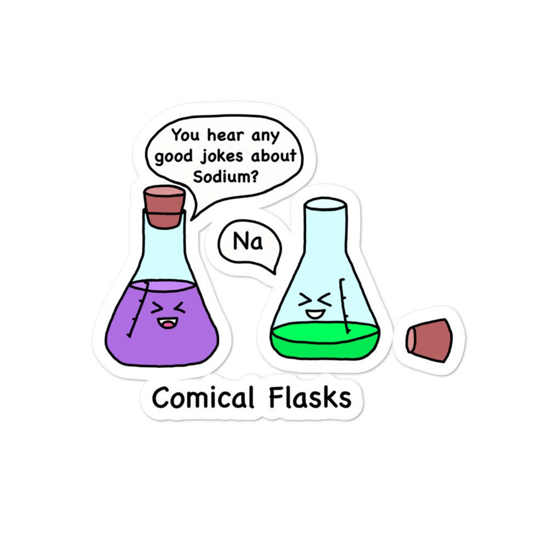 Comical Flasks Kiss Cut Sticker, Chemistry, Lab Class, Laboratory Jokes ...