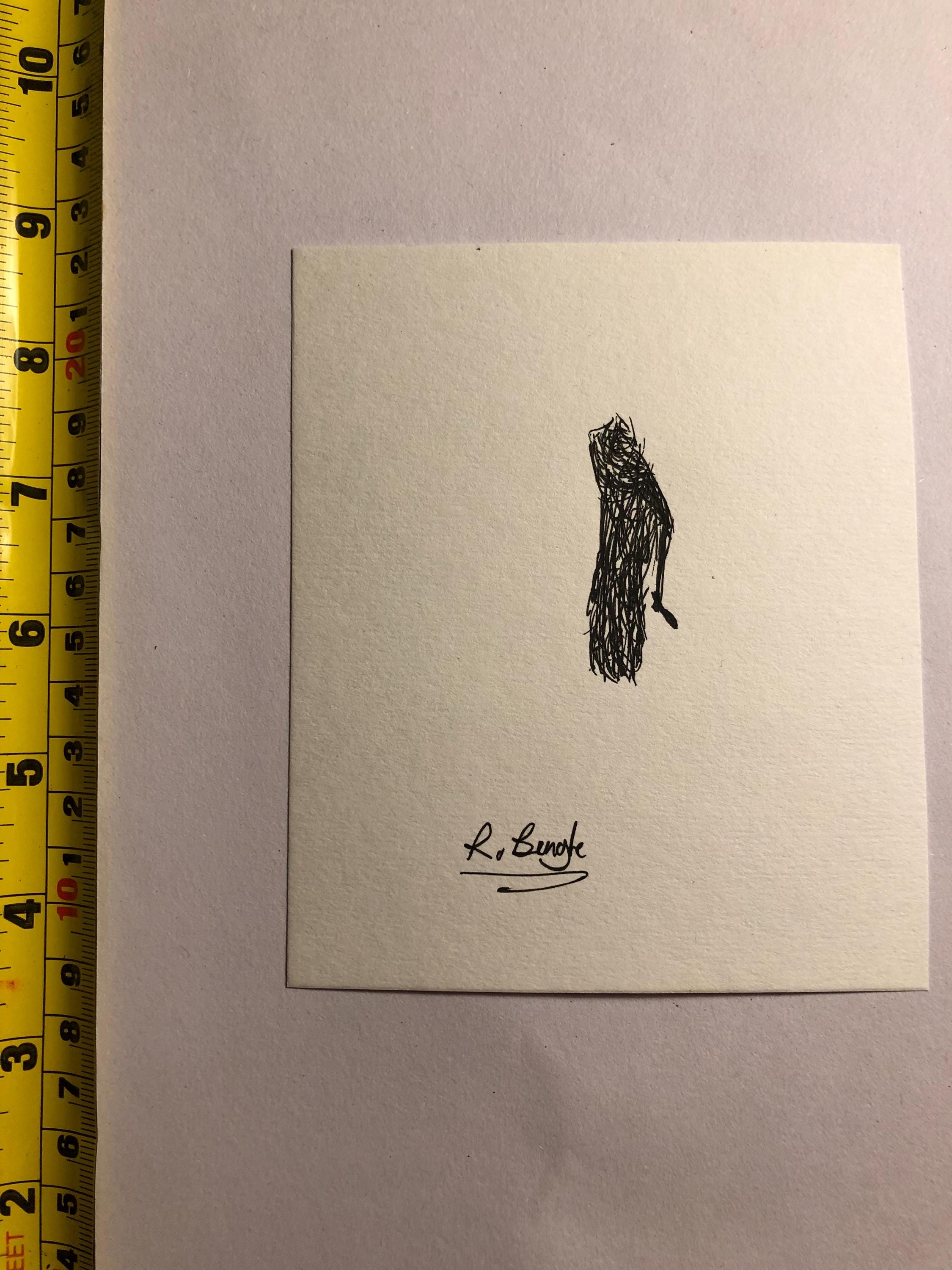 Rare Original Pen Sketch Drawing Art by Raymond Bengle Signed on Paper ...