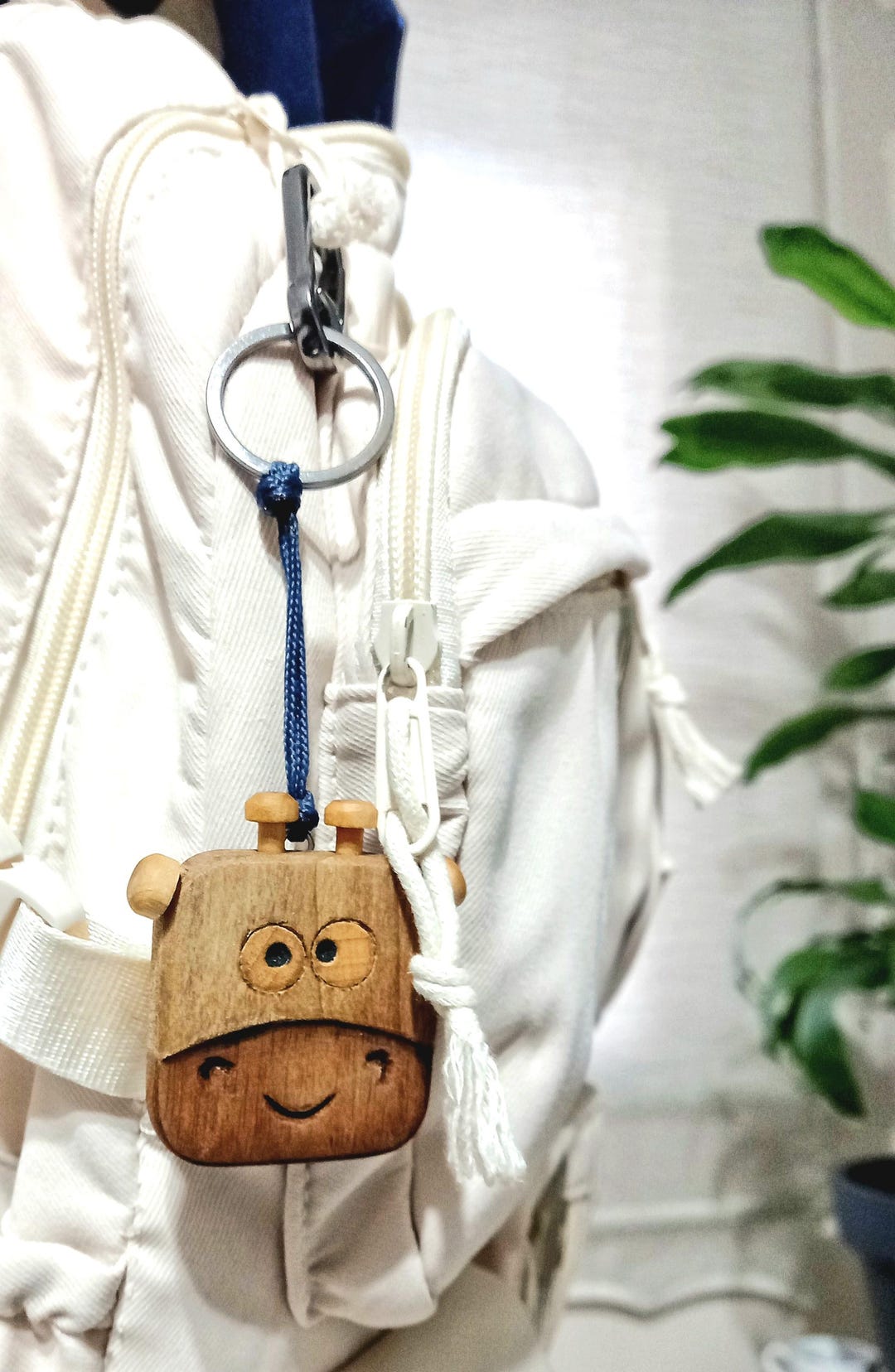 Handmade Wooden Charm, Wood Carving Keychain, Wooden Figure - Etsy