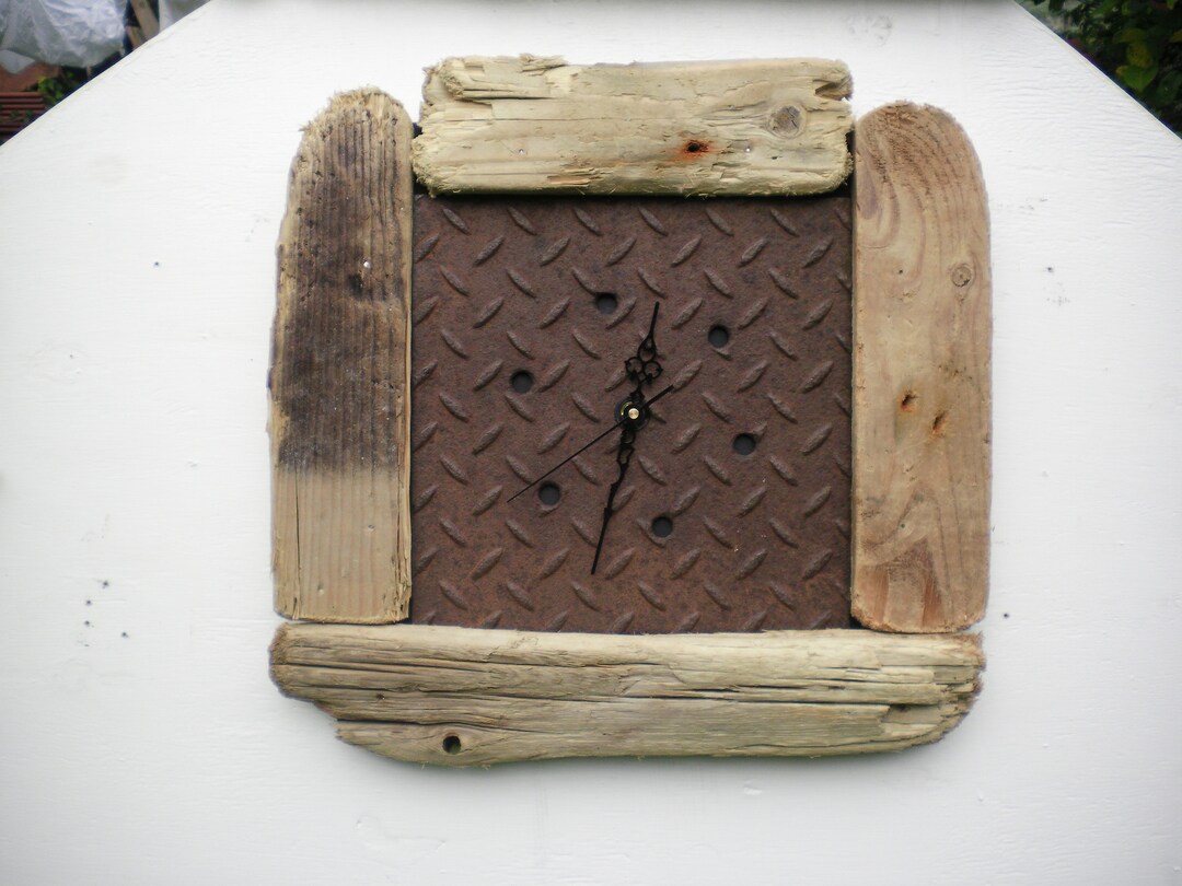 Driftwood and Drain Cover Clock. - Etsy