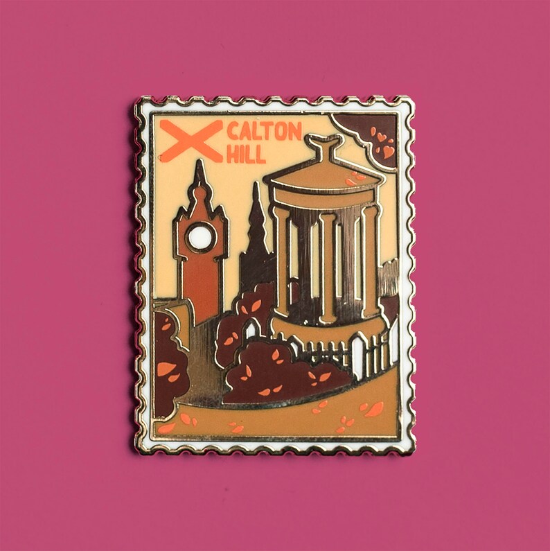 From Edinburgh With Love Seasonal Landmark Post Stamp Hard Enamel Pin ...