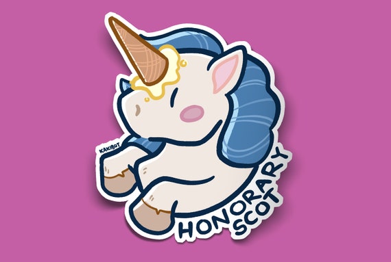 Honorary Scot Scottish Unicorn Sticker 10x10cm Cute Scotland - Etsy