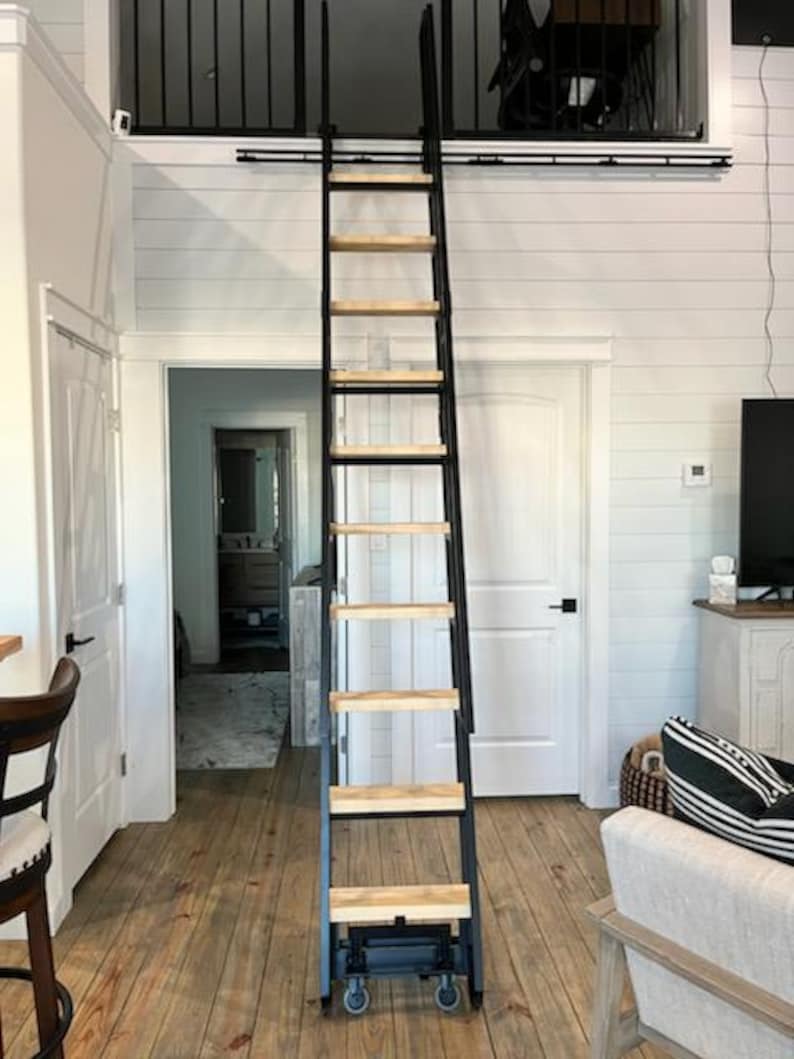 9ft Sliding Loft Ladder - Retractable In/out - Steel & Wood - Fully ...