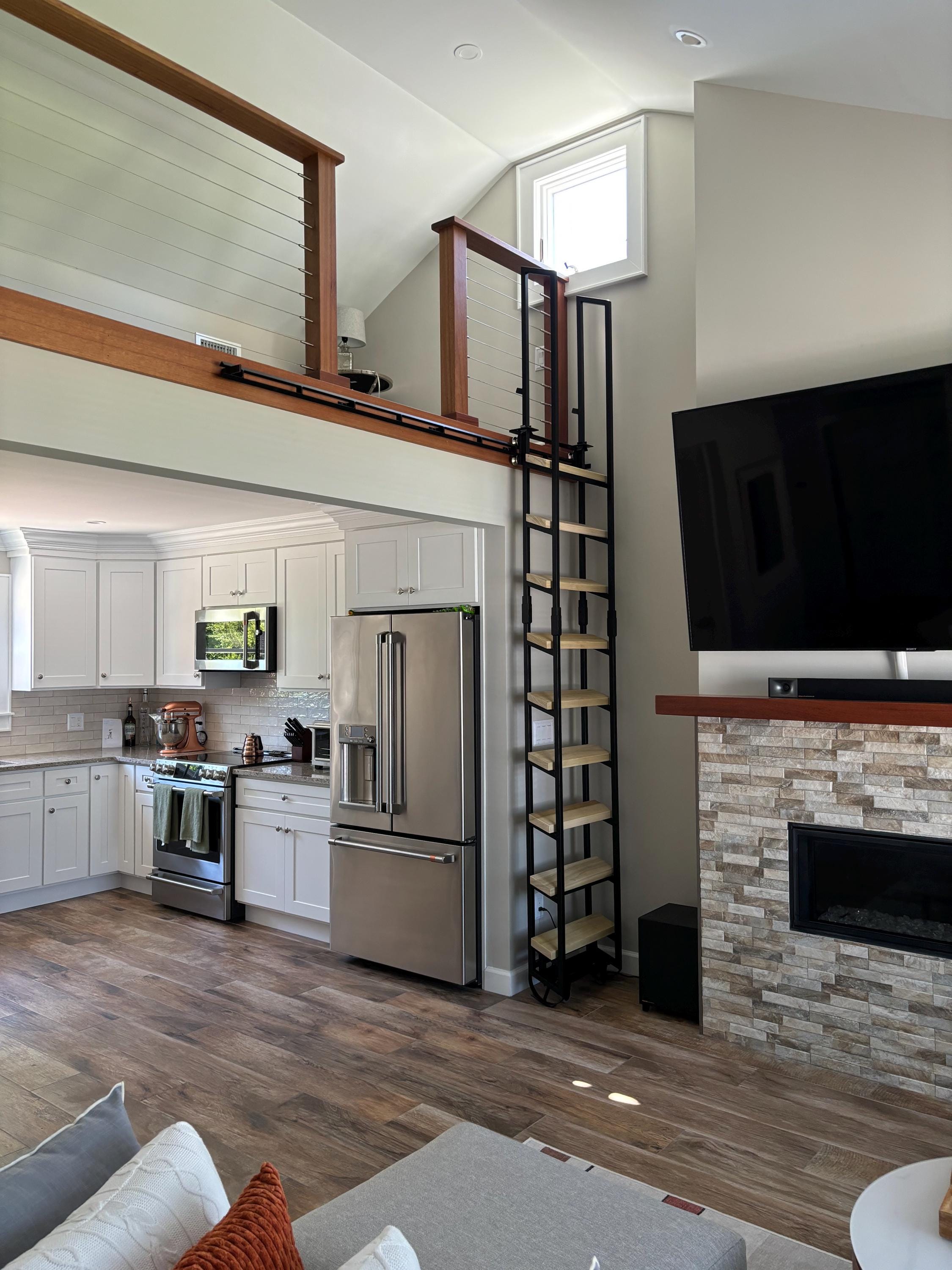 9ft Sliding Loft Ladder - Retractable In/out - Steel & Wood - Fully ...