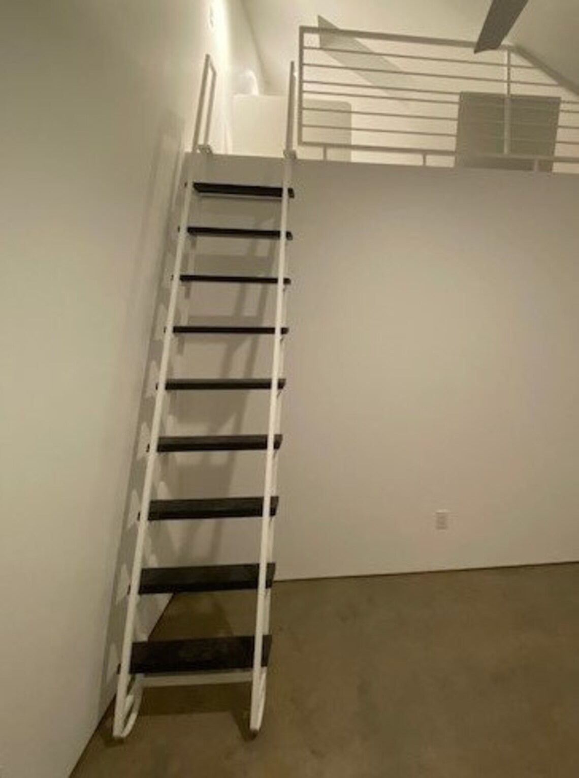 9ft Custom Color Loft Ladder - Retractable In/out - Steel & Wood ...
