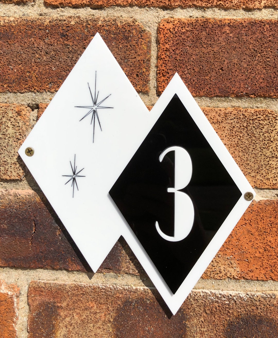 1950s Style Atomic House Number Plaque - Etsy
