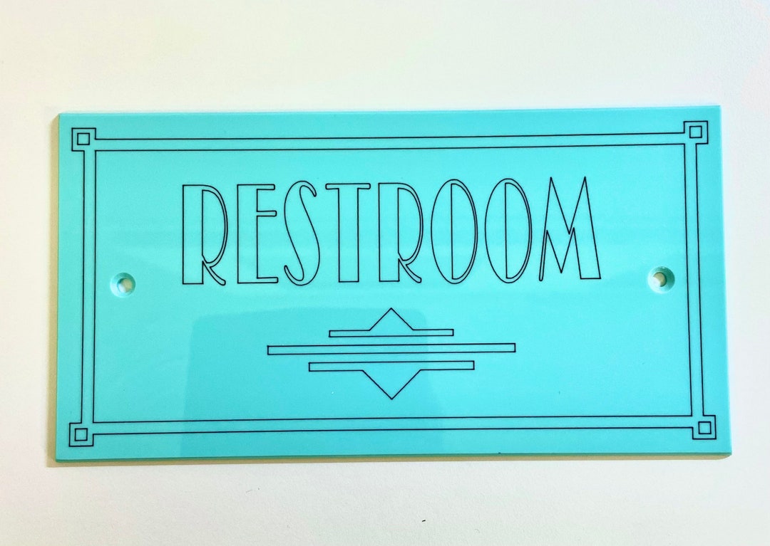 ART DECO RESTROOM Door Sign - Etsy