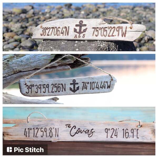 Nautical Coordinates Driftwood - Etsy