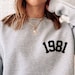 1981 Birthday Year Number Sweatshirt for Women, Womens 41st Birthday ...