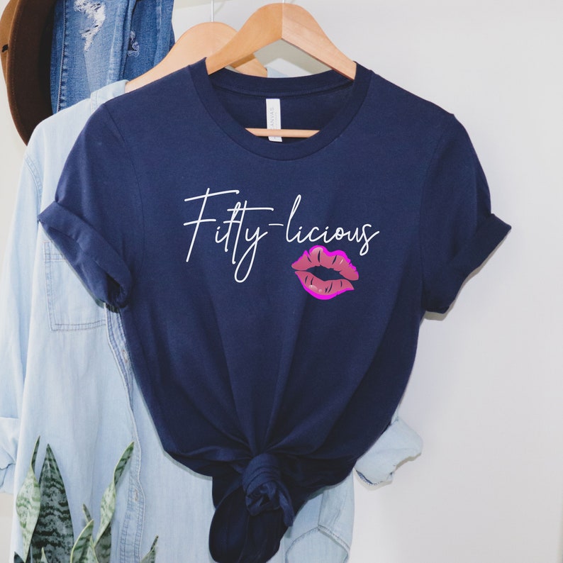 Fifty-licious Shirt, 50th Birthday Tshirt, Birthday Gift Shirt, Born ...