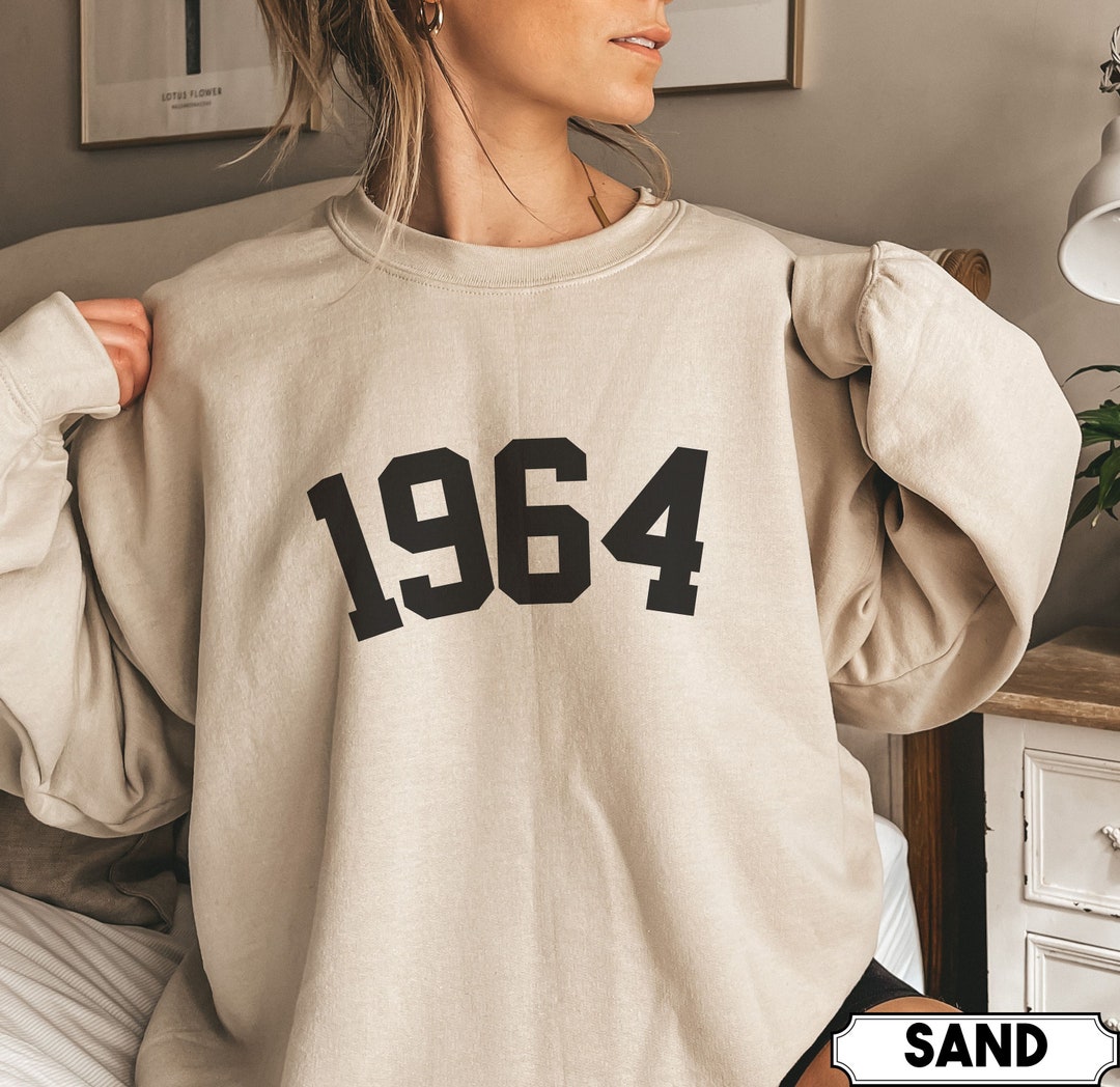 1964 Sweatshirt, 1964 Birth Year Number Sweatshirt, 60th Birthday Gift ...