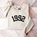 1992 Birthday Year Number Sweatshirt for Women, Women's 30th Birthday ...