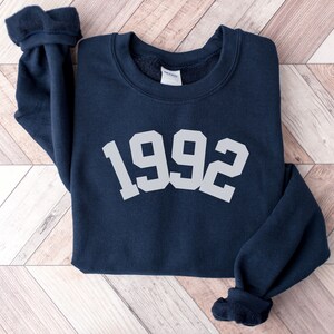 1992 Birthday Year Number Sweatshirt for Women, Women's 30th Birthday ...