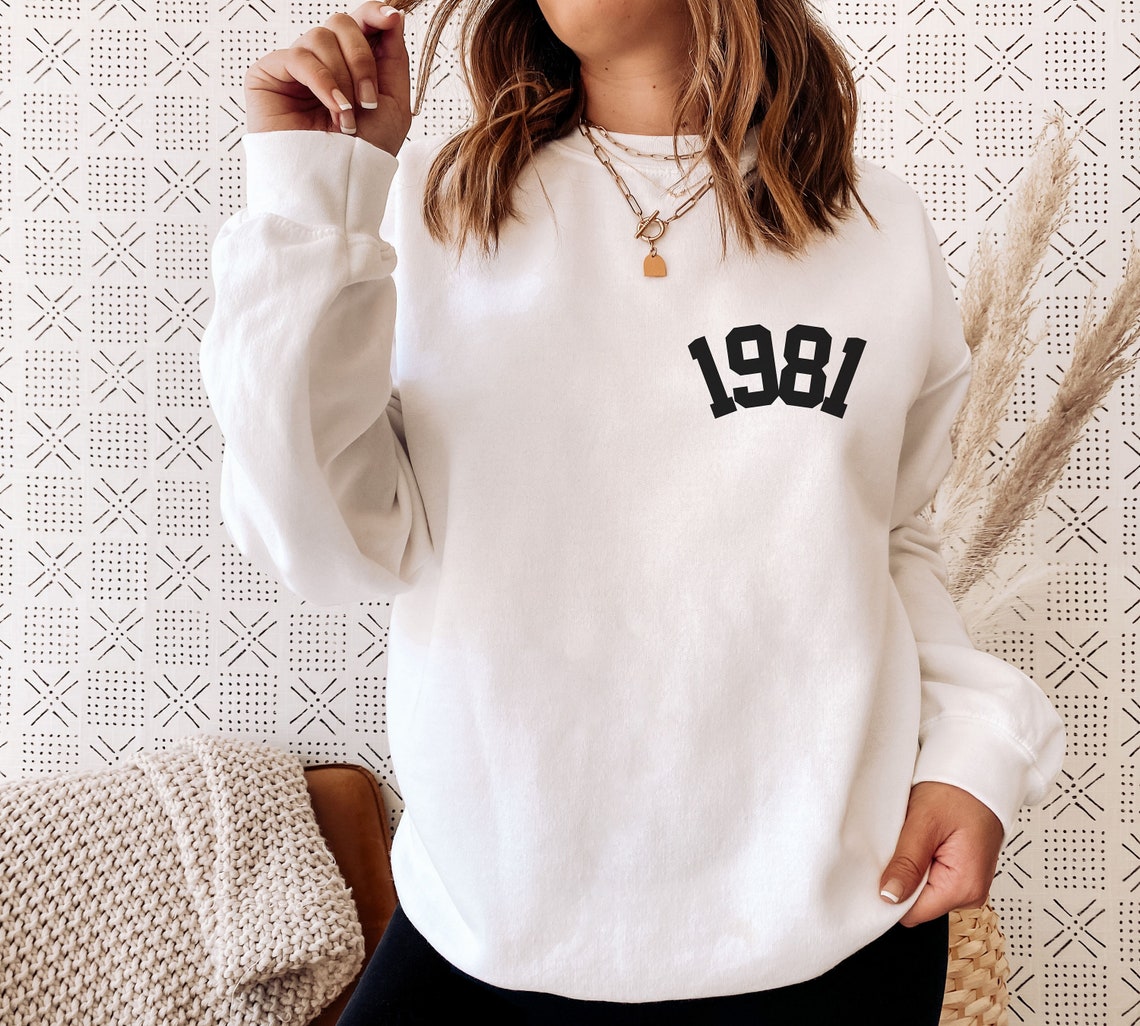1981 Birthday Year Number Sweatshirt for Women Womens 41st - Etsy
