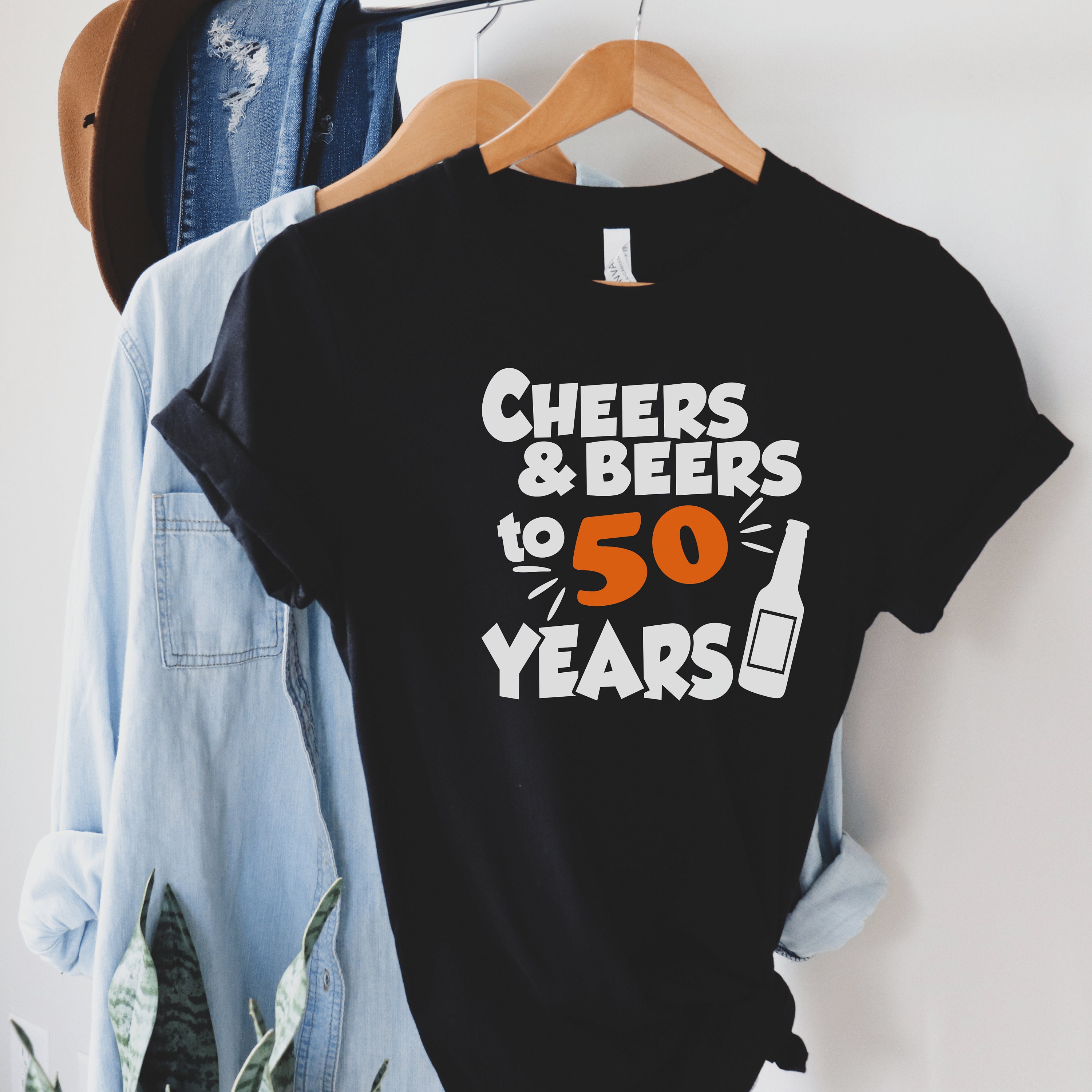 Cheers Beers 50 Years Shirt Funny 50th Birthday Shirt Etsy Uk
