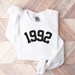 1992 Birthday Year Number Sweatshirt for Women, Women's 30th Birthday ...
