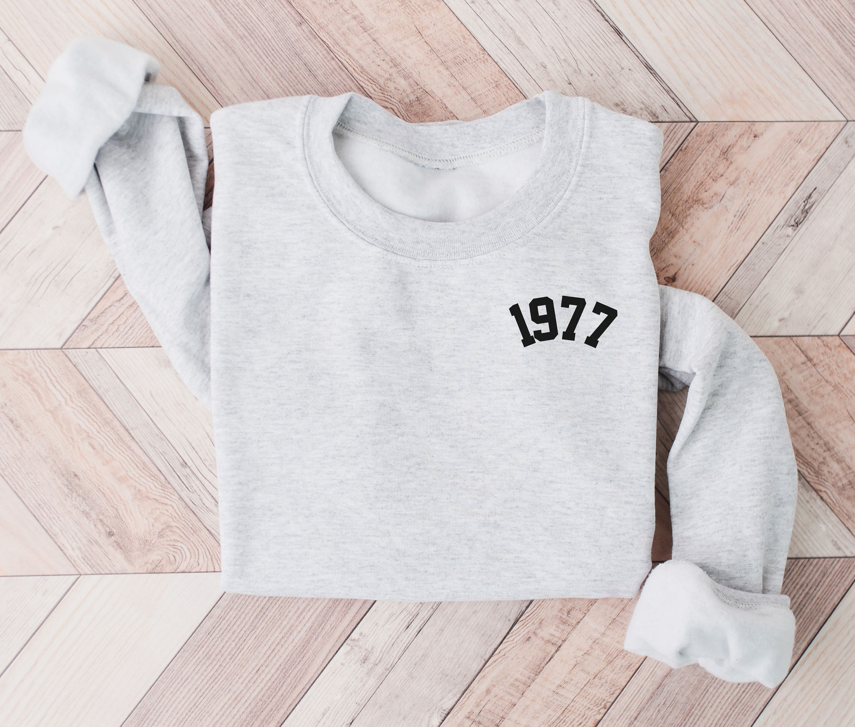 1977 Sweatshirt 1977 Birthday Year Number Sweatshirt for - Etsy