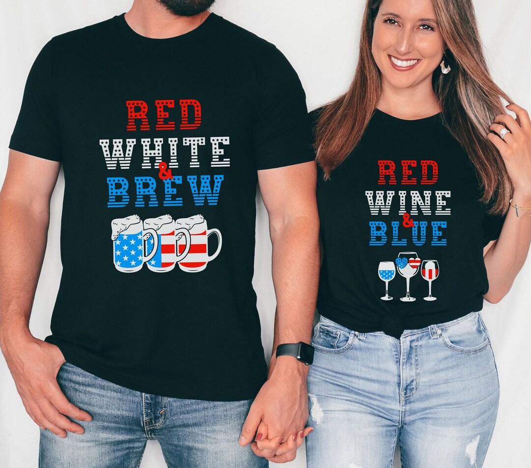 Couples 4th of July Shirts, Funny Fourth of July Couple Drinking ...
