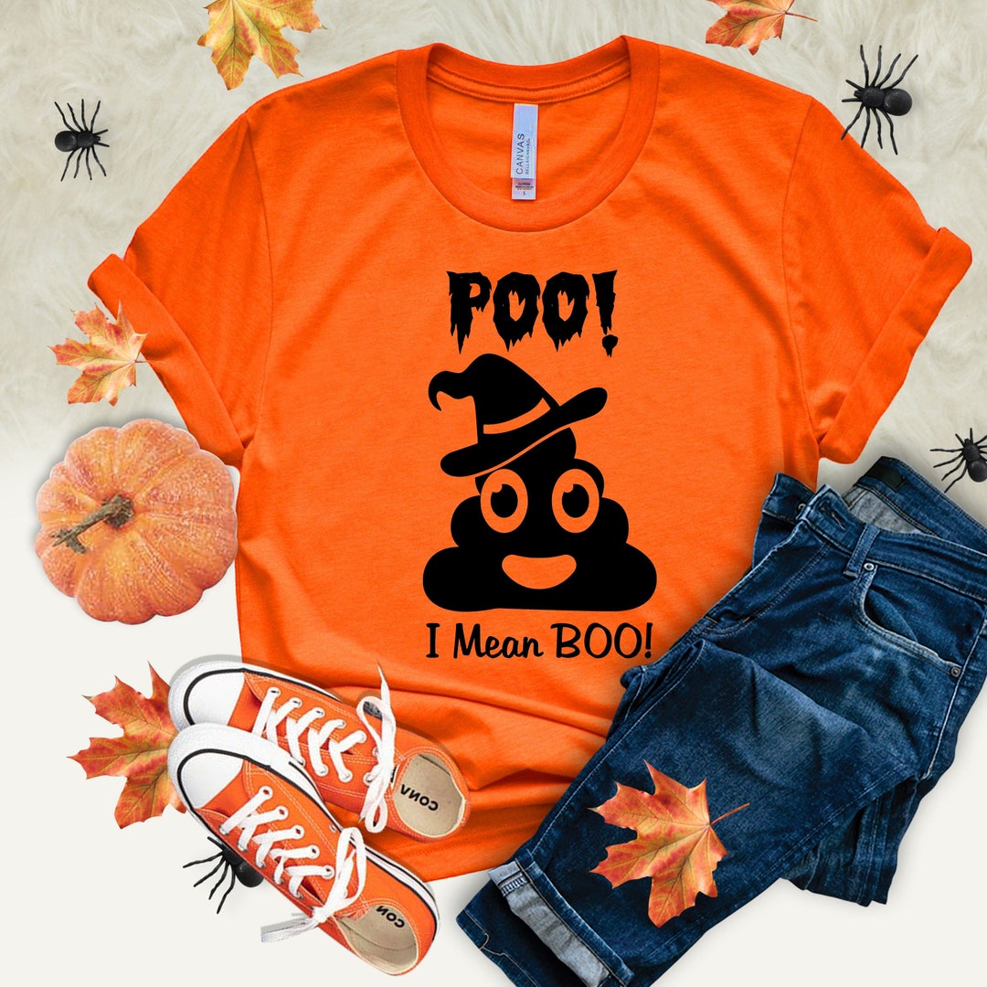 Poo I Mean Boo Shirt Witch Poop Emoji Shirt Funny Halloween - Etsy
