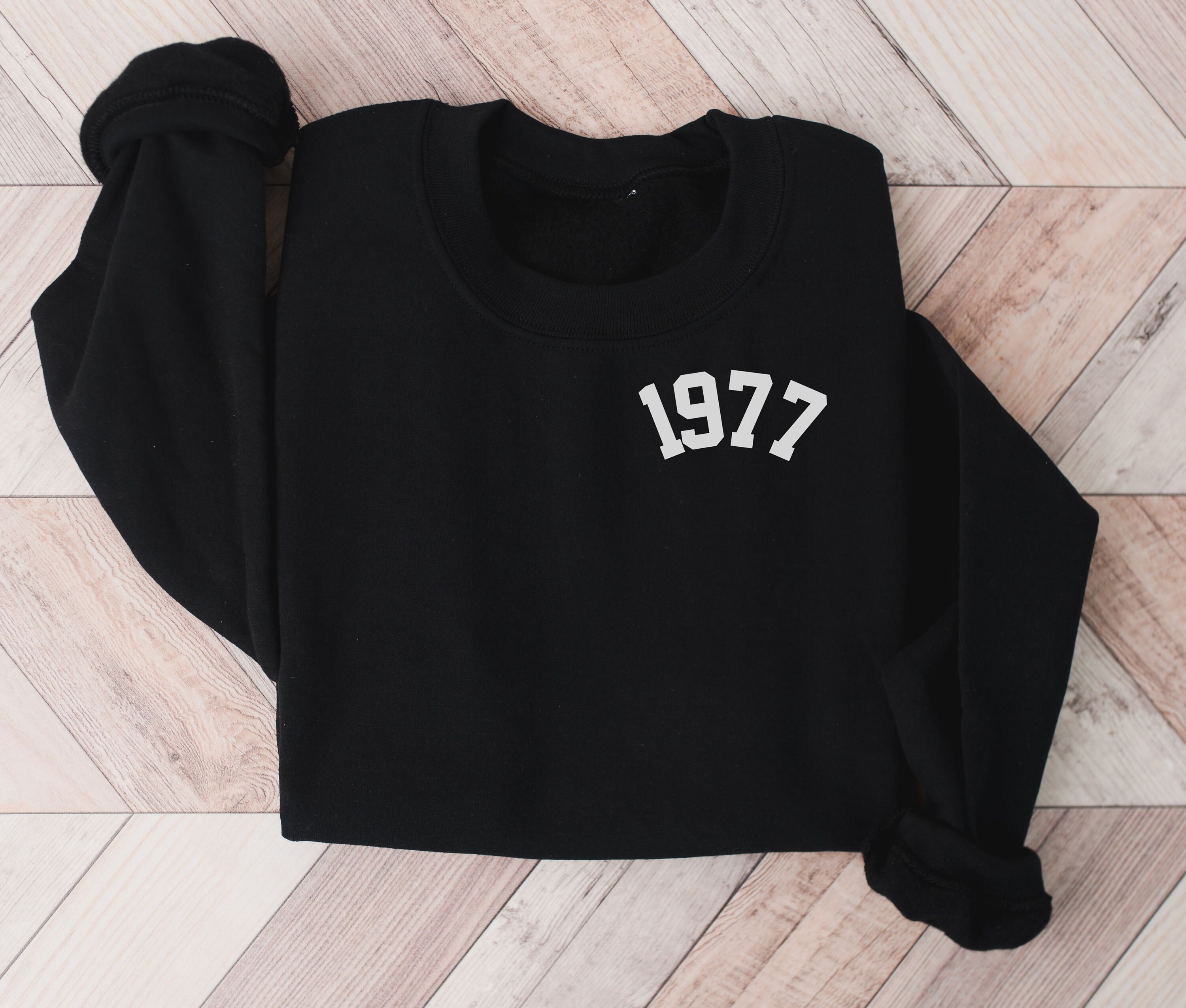 1977 Sweatshirt 1977 Birthday Year Number Sweatshirt for - Etsy