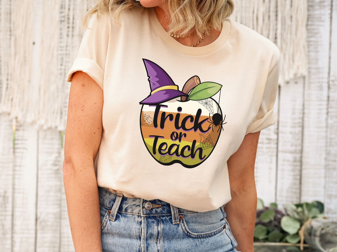 Trick or Teach Shirt Cute Halloween Teacher Shirt Teacher - Etsy