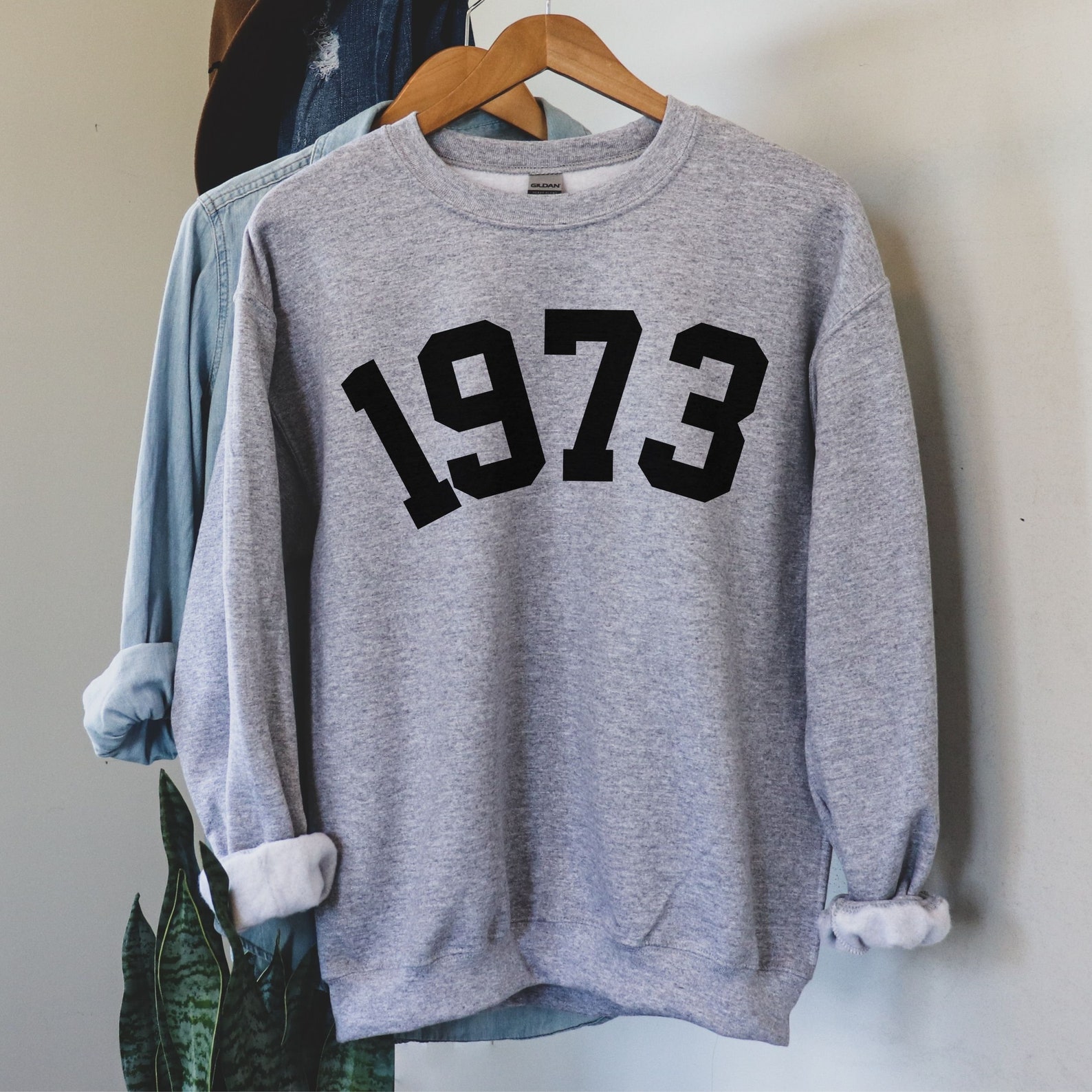 1973 Birthday Year Number Sweatshirt for Women 1973 College | Etsy