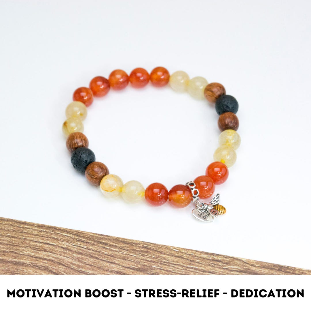 Live, Laugh, Love Mantra Jewelry, Autumn Mindfulness Crystal Bracelet ...