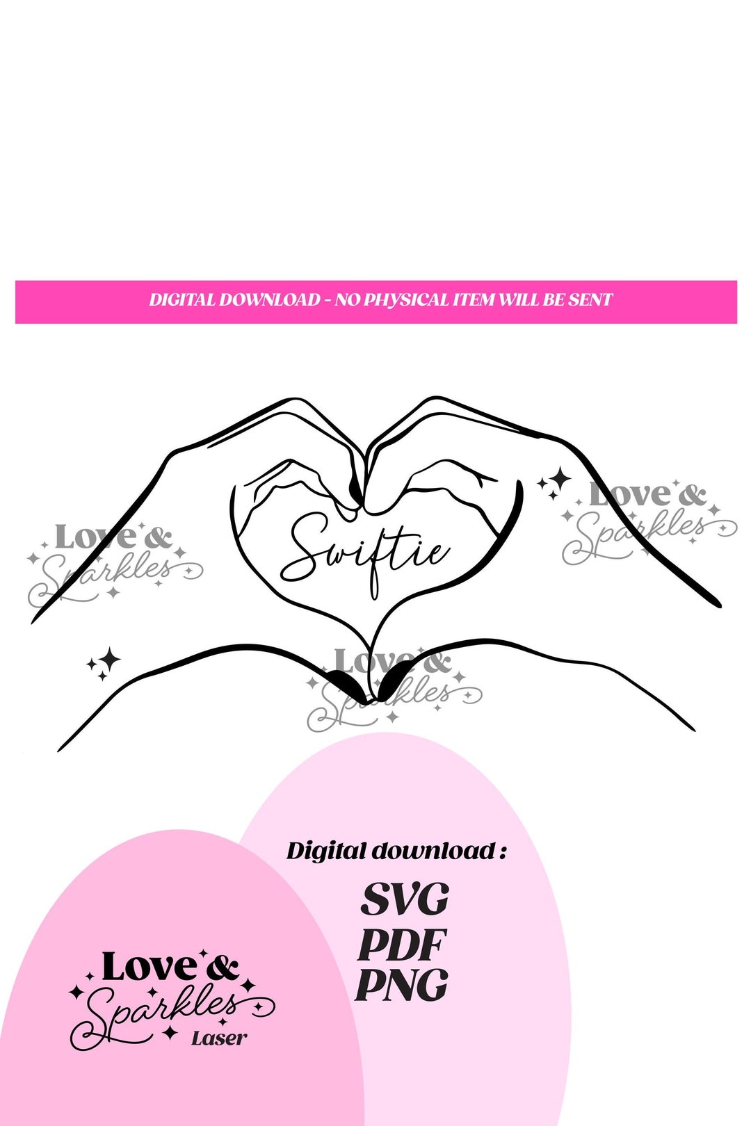 Digital File: Swiftie Heart Hands SVG PNG Cut File for Printing Onto ...