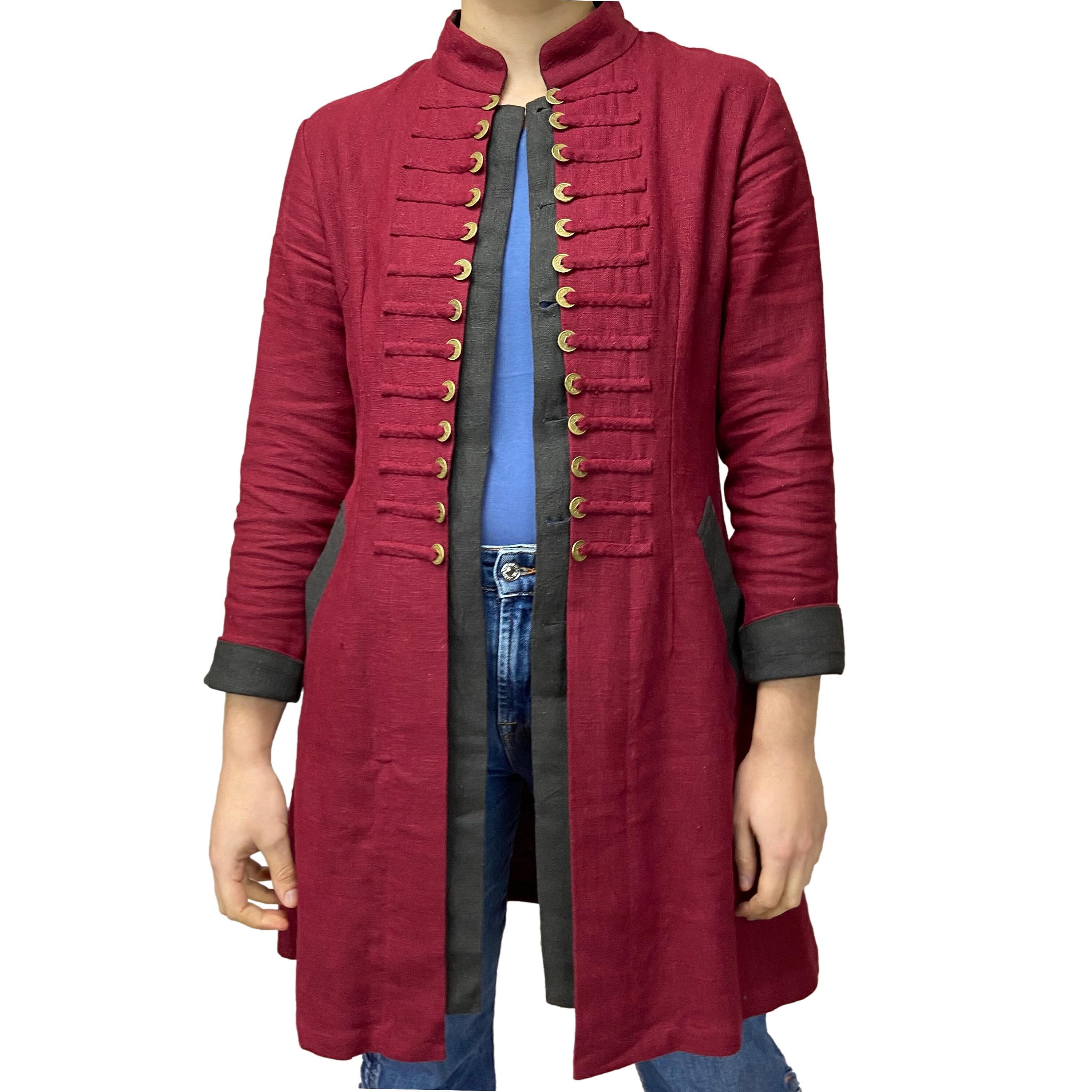 Sergeant Coat in Nettle, Long Coat, Ruby Red - Etsy