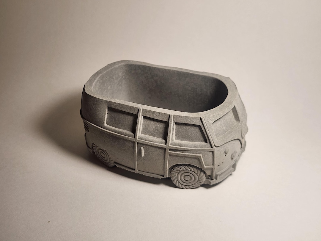 Concrete VW Bus Planter, Retro Van Succulent Planter for VW Bus Fans ...