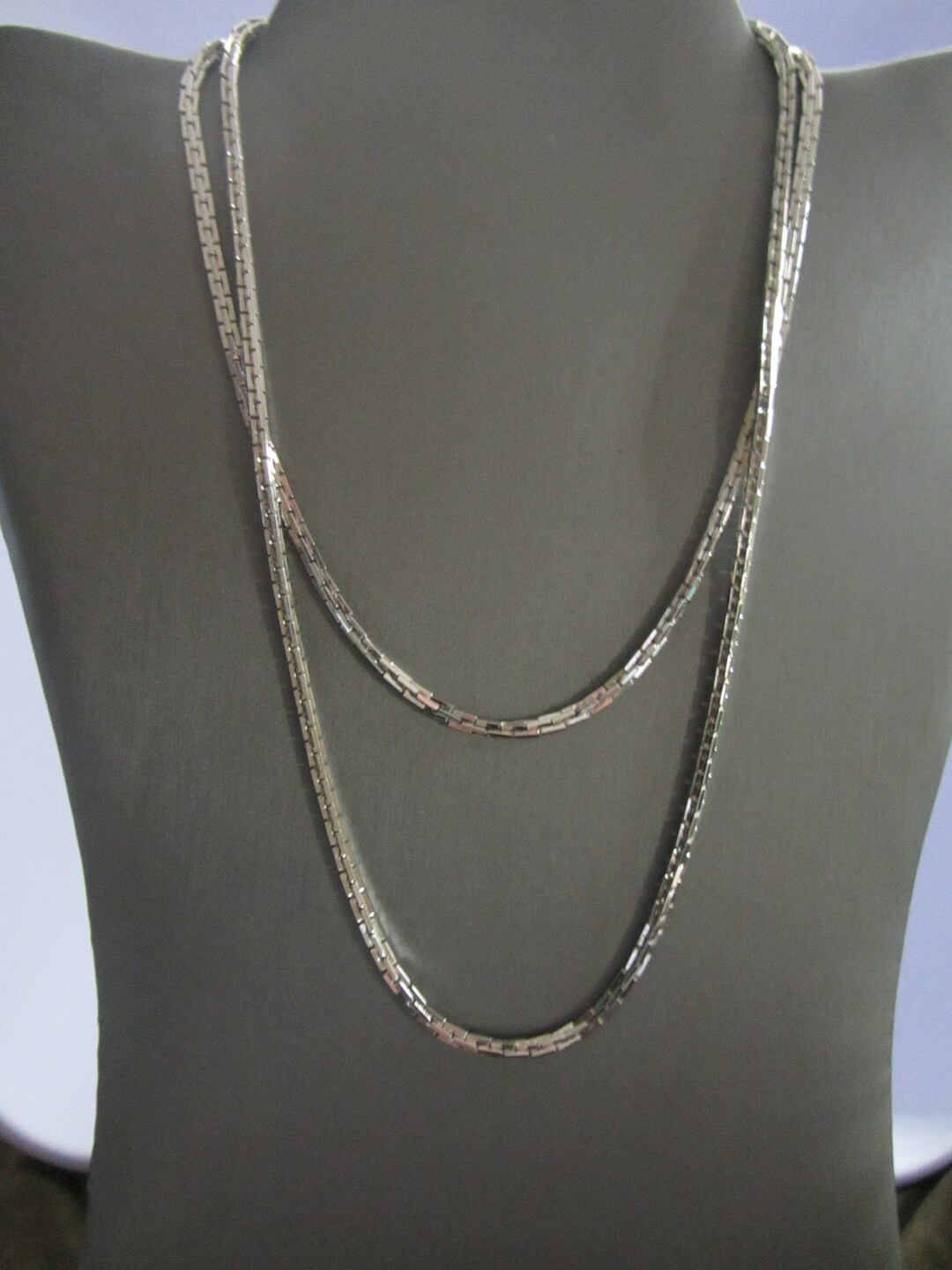 Vendôme Silver Plate 36" Long Chain Necklace - Etsy