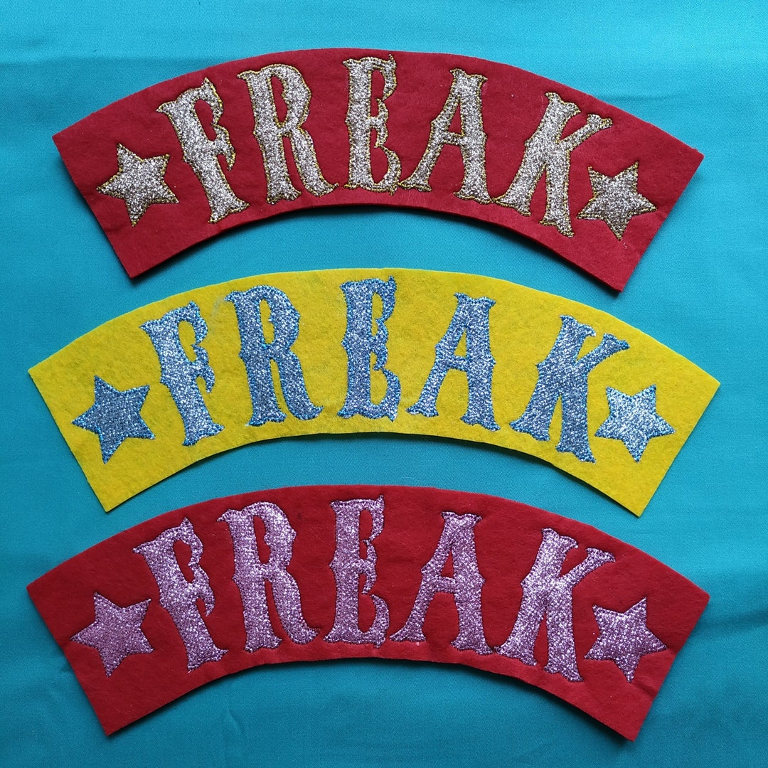 Circus Freak Sew-on Patches Custom Handmade in Glitter Colors - Etsy