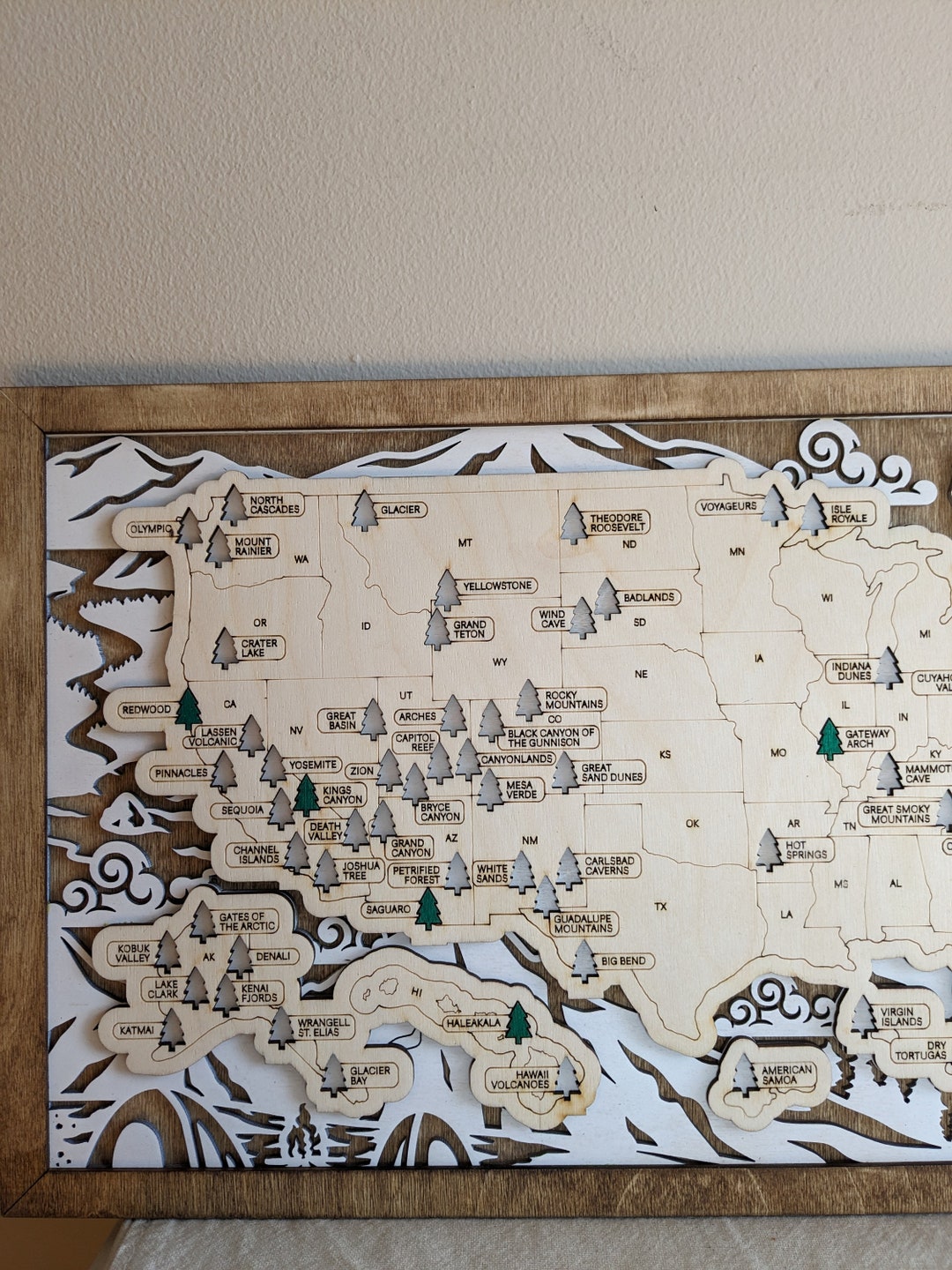 National Park Travel Map, USA - Etsy