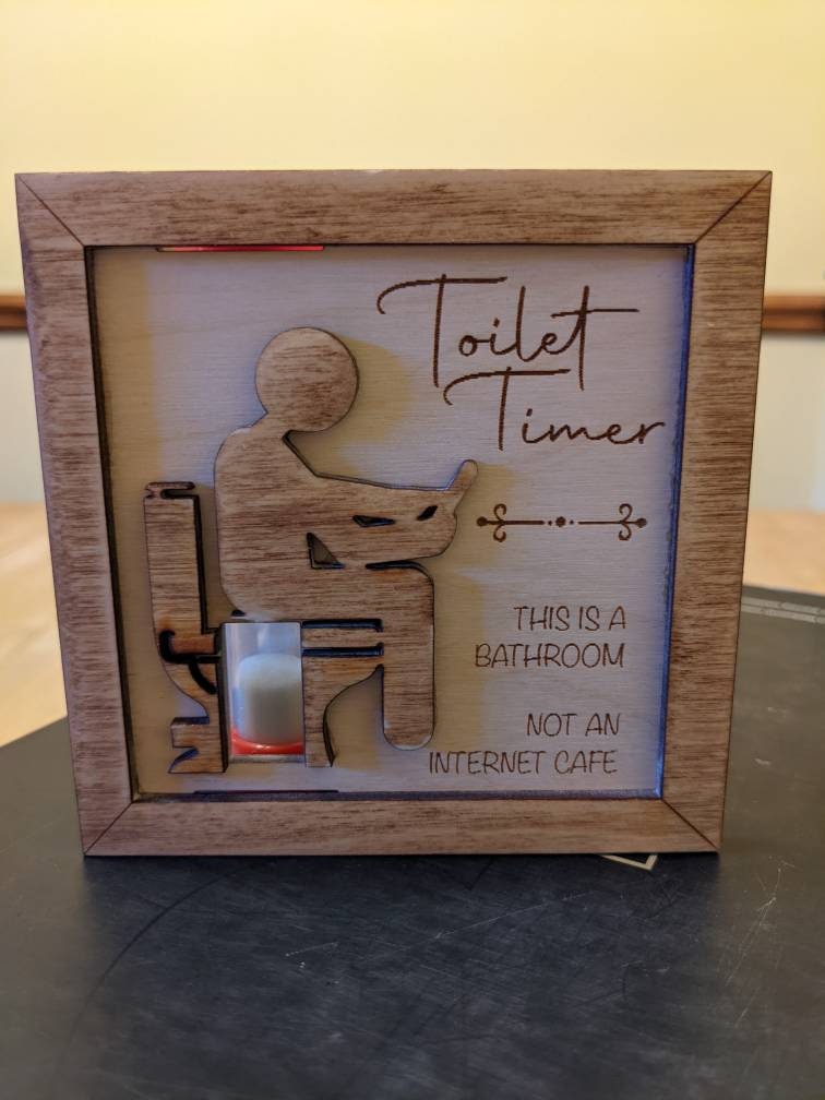 Toilet Timer White Elephant Gift Gag Gift Bathroom Break Double Sided ...