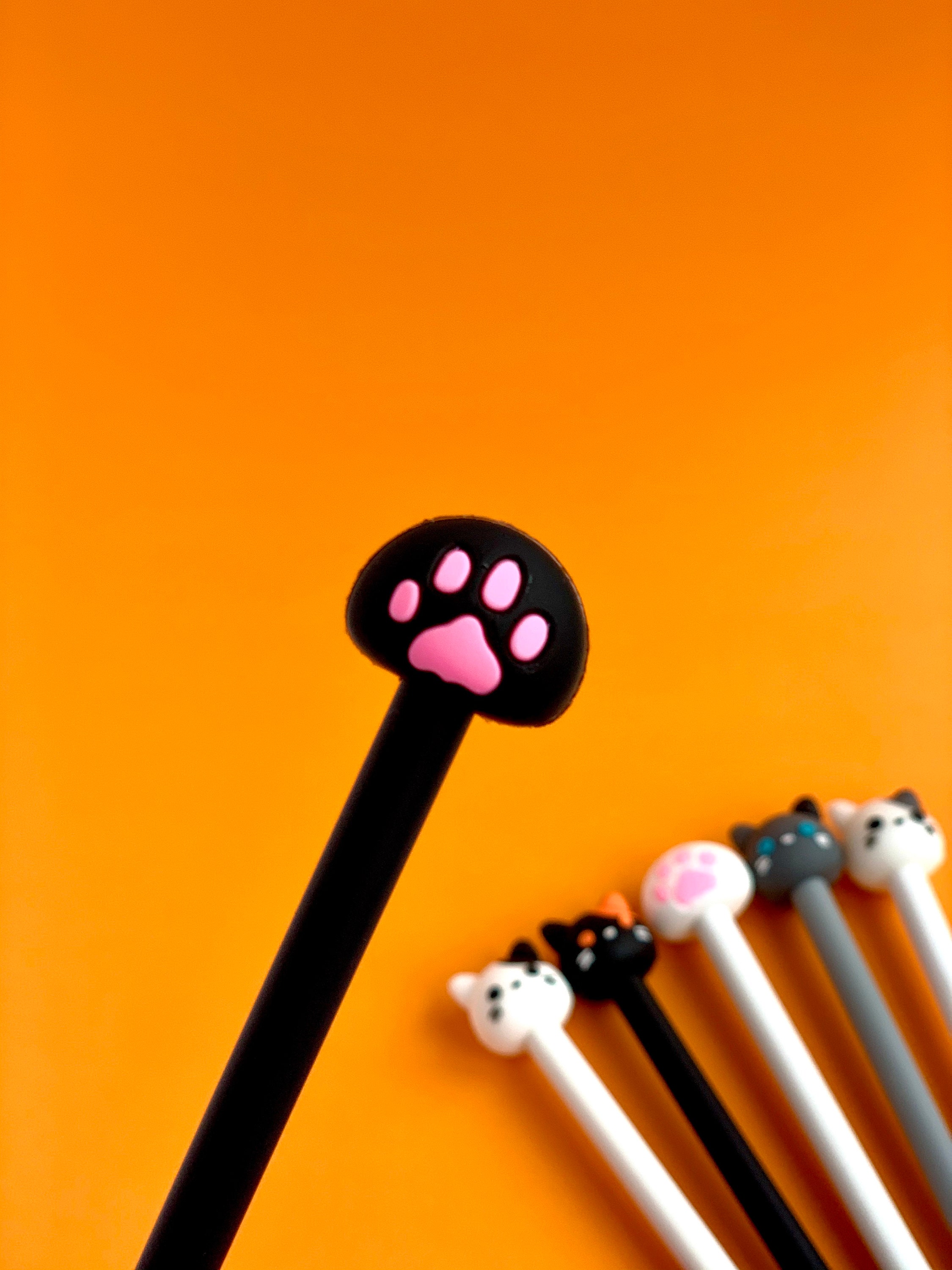 Cat pen. Cat. Cat paw. Paw. Gel pen. black ink. Cute. Kawaii. | Etsy