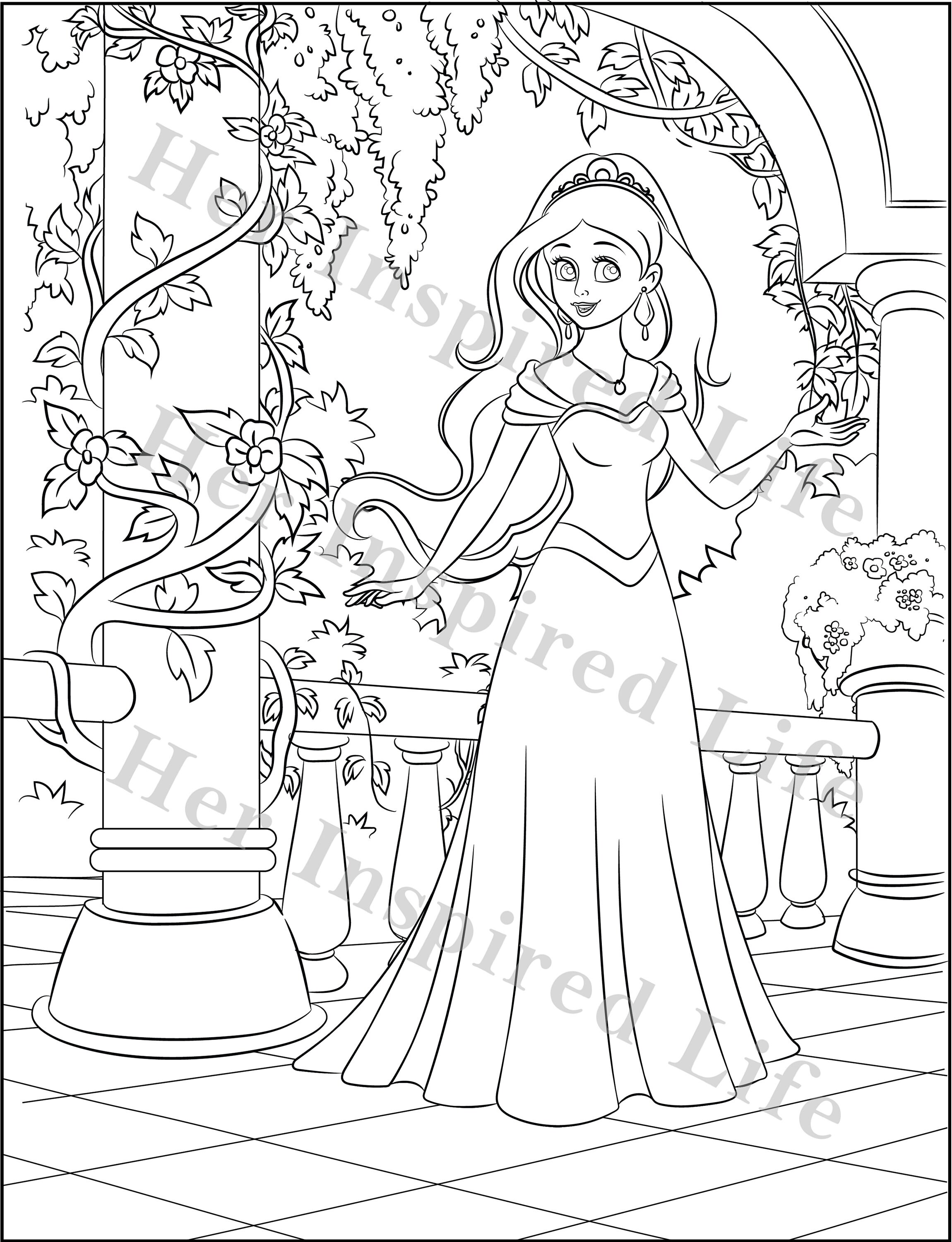 Princess Coloring & Activity Pagesprincess Coloring - Etsy