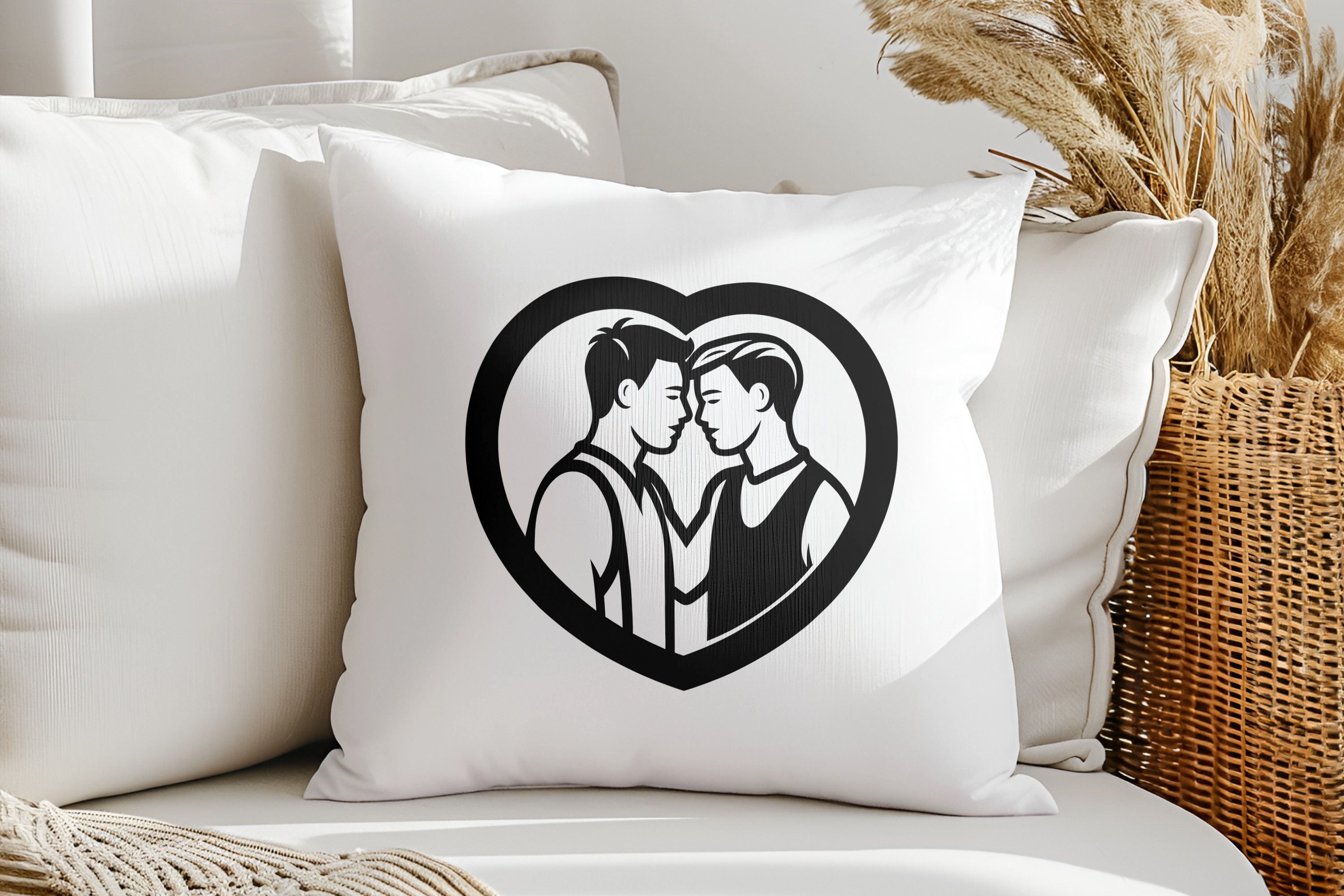 LGBTQ Gay Male Couple Silhouette SVG Set, Lgbt Couple, Gay Wedding Svg ...