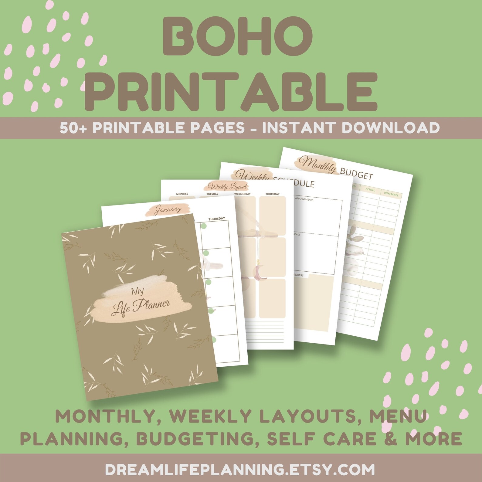 Boho Printable Planner,life Planner Printable,daily Planner,planner ...