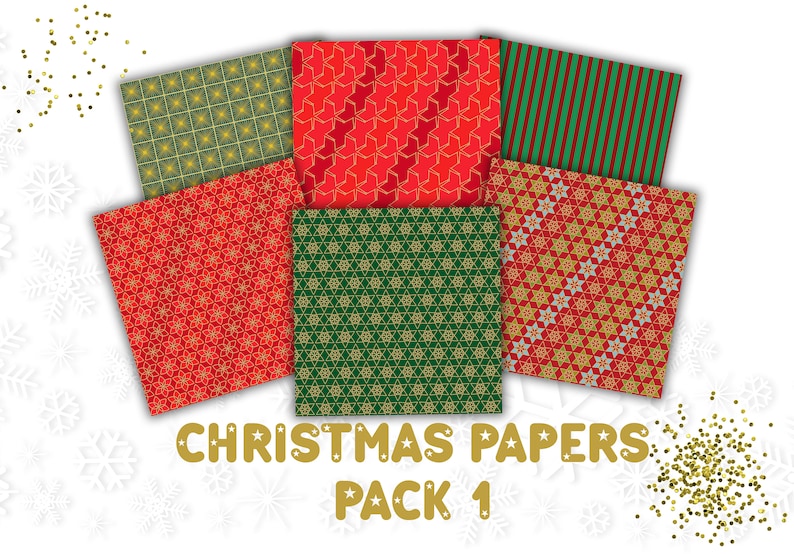 Christmas Scrapbook Paper Digital Scrapbook Paper 12x12 Digital Paper ...