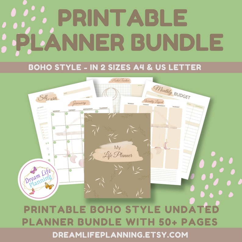 Boho Printable Planner,life Planner Printable,daily Planner,planner ...