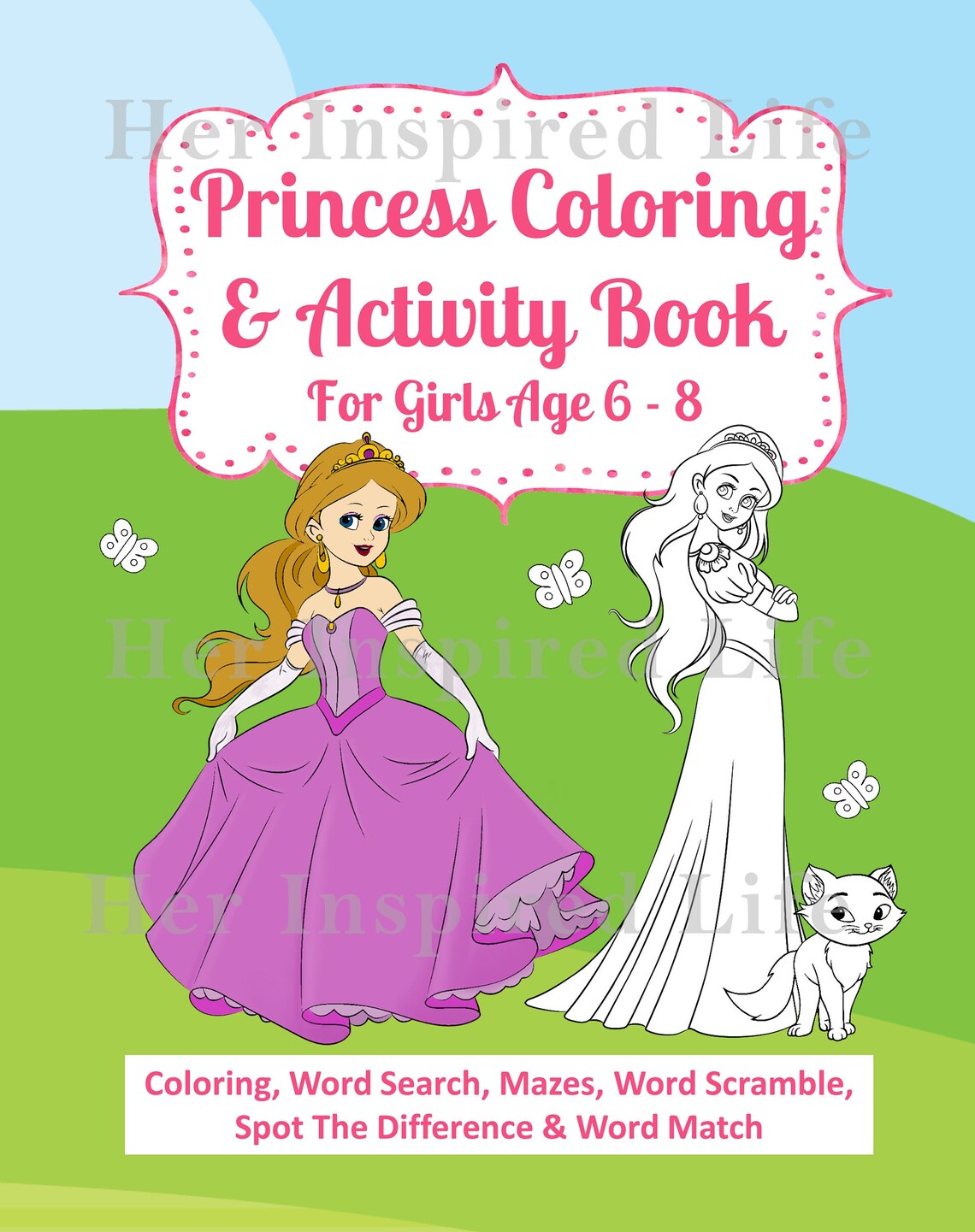 Princess Coloring & Activity Pagesprincess Coloring - Etsy