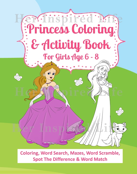 Princess Coloring & Activity Pagesprincess Coloring - Etsy