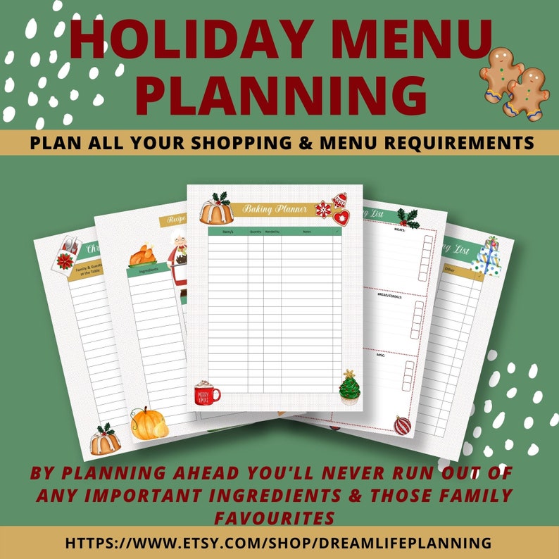 Printable Christmas Planner Organiser PDF Template Digital Download US ...
