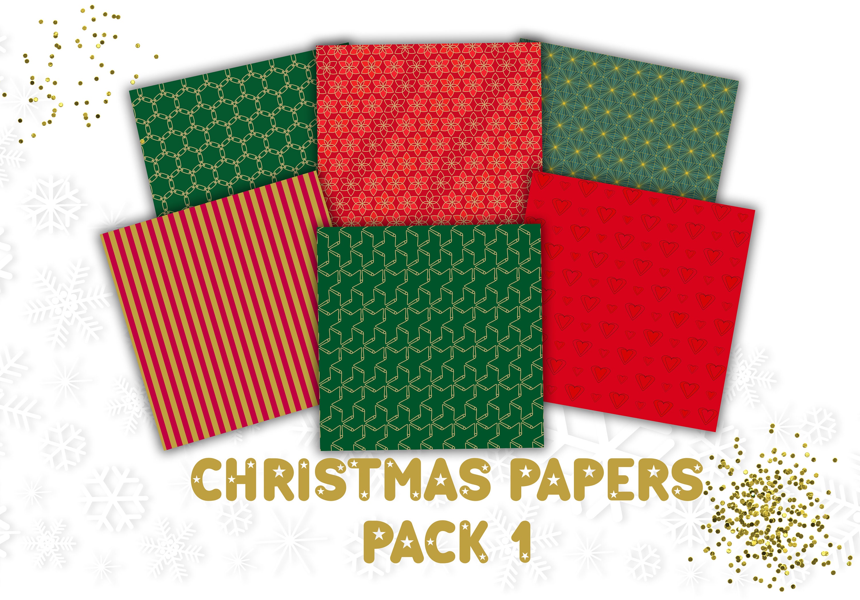 Christmas Scrapbook Paper Digital Scrapbook Paper 12x12 Digital Paper ...